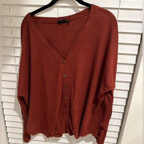 Urban Outfitters | Sweaters | Urban Outfitters Red Button Up Sweater ...